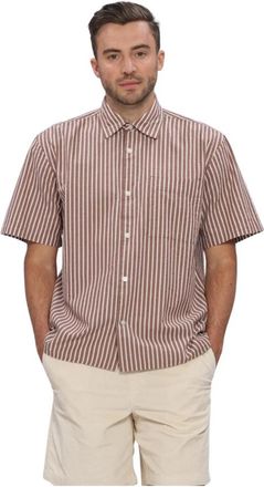 Selected Slhrlxstuart Seersucker SS Shirt - - Shirts - Herren - Braun - S
