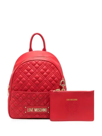 Love Moschino sac &agrave; dos matelass&eacute; en cuir artificiel - Rouge
