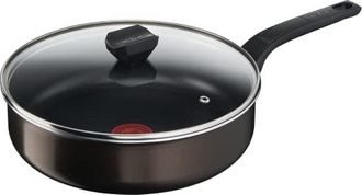 T-fal Sauteuse 24 cm + couvercle, Tous feux sauf induction, Revêtement antiadhésif, Fabriqué en France, Easy Cook&Clean B5543202