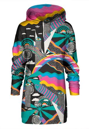 Mr. Gugu & Miss Go Rainbow Landscape Oversize Hoodie-Kleid