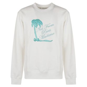 Dr&ocirc;le de Monsieur Slogan Palmiers Sweatshirt - - Sweatshirts & Hoodies - Herren - Wei&szlig; - S