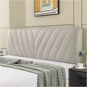 Generic Kopfteilstützkissen aus Stoff for Doppel- und Kingsize-Betten, schützt und verschönert die Einrichtung(Light Gray,200x60cm)