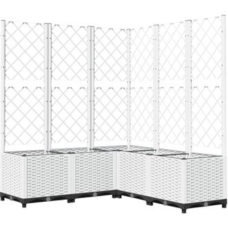 vidaXL Jardini&egrave;re avec treillis Blanc 120x120x136 cm pp