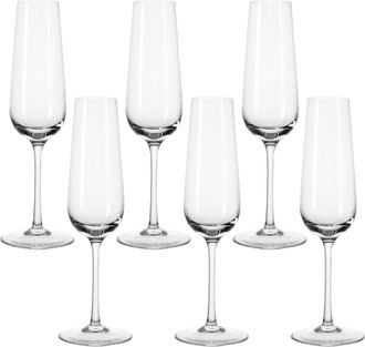 Leonardo Leonardo Tivoli Sektgl&auml;ser 6er Set, Sekt-Kelch mit gezogenem Stiel, sp&uuml;lmaschinenfeste Prosecco-Gl&auml;ser, H&ouml;he 23 cm, 210 ml, 020962