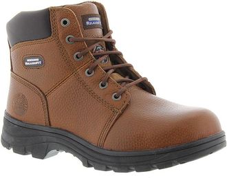 Skechers Herren Workshire Kampfstiefel, Black Embossed Leather, 47.5 EU