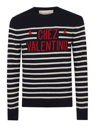 Valentino Garavani Pull Col Bateau - Bleu