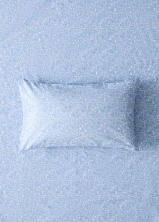 Mango Taie doreiller mini berceau percale de coton &agrave; fleurs bleu - Home - 30x50cm - MANGO HOME