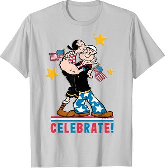 Popeye 4. Juli Popeye und Olive Oyl Patriotisch f&uuml;r Sie und Ihn T-Shirt