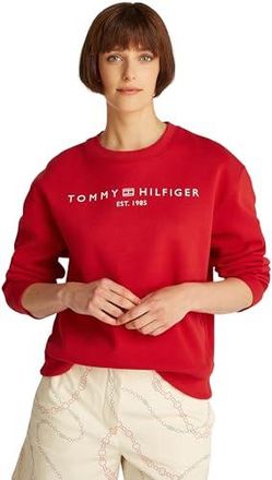 Tommy Hilfiger Sweat Femme sans Capuche, Rouge (Primary Red), XS