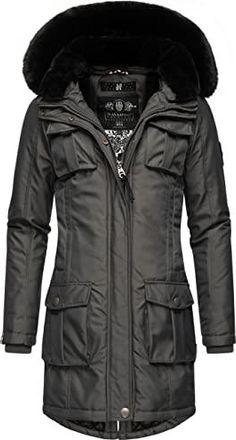 Navahoo Parka dhiver chaude pour femme avec capuche amovible et sac de courses supplémentaire Tiniis XS-XXL, anthrazit, XS