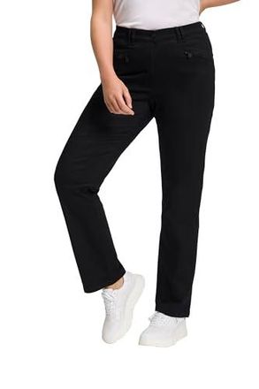 Ulla Popken Basic-Stretchhose Mony Pantalons, Schwarz, 47W / 30L Femme