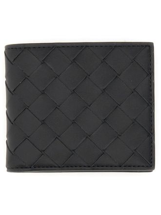 Bottega Veneta Intrecciato-Woven Calf Leather Wallet - Black