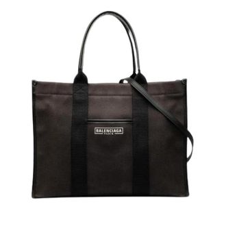 Balenciaga Pre-owned Hardware Medium Canvas Leather Tote Bag 2way - - Pre-owned - Damen - Braun - ONE SIZE