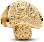 Pandora Moments 764048C00 Mini breloque champignon structuré en argent sterling avec alliage plaqué or 14 carats Compatible Moments