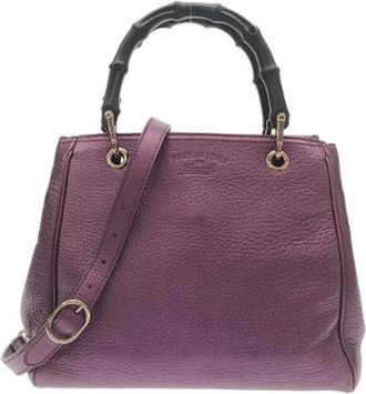 Gucci Sac bandouli&egrave;re en cuir m&eacute;tallis&eacute; Pre-owned - Femme - Pre-owned - Violet - Taille: ONE Size