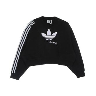 adidas Femme, Sweatshirts et sweats à capuche, Noir, Taille: 46 FR SweaT-shirt Noir Col Rond avec 3 Bandes