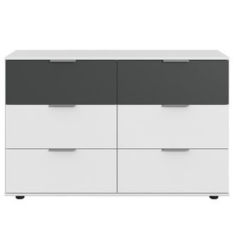 Wimex home24 Kommode II 130 x 83 x 41cm Weiß/Alpinweiß/Schwarz