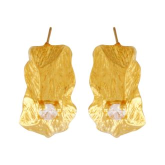 Dansk Copenhagen Femme, Accessoires, Jaune, Taille: ONE Size Joy Waterproof Chunky Single CZ Hoop