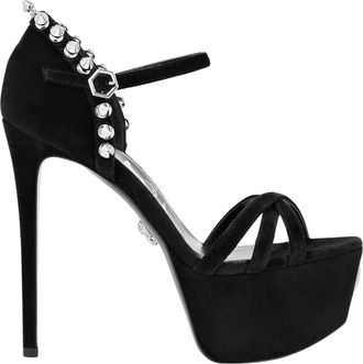 Philipp Plein Femme, Chaussures, Noir, Taille: 41 EU Suede Sandales High Heels