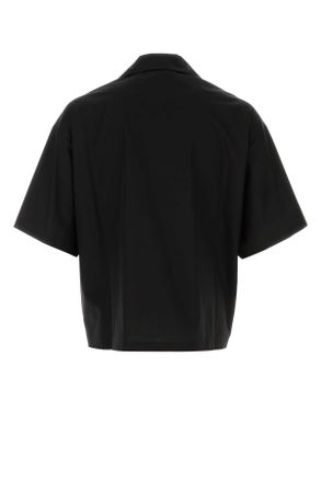 Balenciaga Mens Black Poplin Shirt Exterior: Cotton Camicie