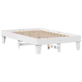 vidaXL Massivholzbett ohne Matratze Wei&szlig; 120x200 cm Kiefernholz Vidaxl