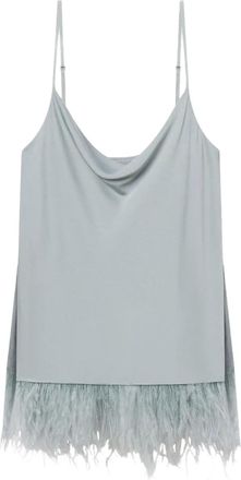 A.L.C. haut Eliza bordé de plumes - Bleu