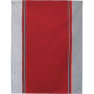 Tissage Moutet Moutet Torchon K&uuml;chenhandtuch Geschirrtuch Handtuch, hochwertige Baumwolle in Frankreich gewebt, limitiertes Motiv Ciboulette rot grau