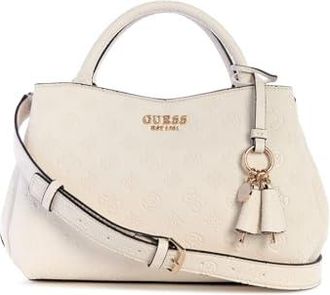 Guess Phoebe Girlfriend Satchel Bag Creme White Logo