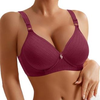 Generic Soutien-gorge 2026 pour femme - Couverture compl&egrave;te de luxe - Convertible &agrave; armatures, bordeaux, 66