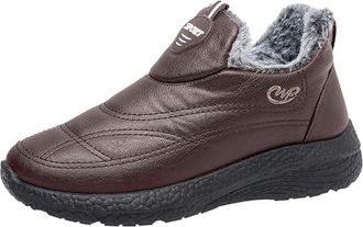 Generic Chaussures de randonn&eacute;e chaudes pour femme - Chaussures de ski &eacute;paisses avec fermeture &eacute;clair, caf&eacute;, 6.5 UK 3X-Narrow