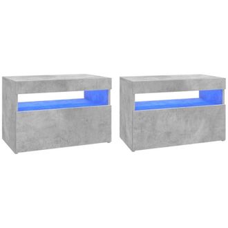 vidaXL Vidaxl - TV-Schr&auml;nke LED-Leuchten 2 Stk. Betongrau 60x35x40 cm