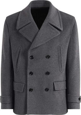 Dondup Wollmischungs-Velours-Peacoat - - Coats - Herren - Grau - M