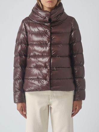 Herno Kurze gesteppte Ultraleicht-Nylon-Daunenjacke mit Stehkragen und Kordelzug