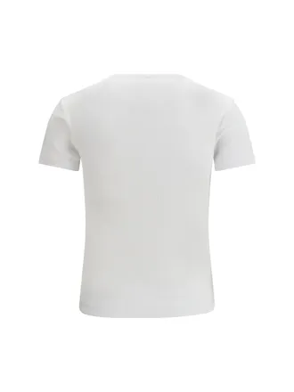 Off-white Womens Off Stamp Rib Basic T-Shirt White-Black Cotton; Elastane T-Shirts And Polos