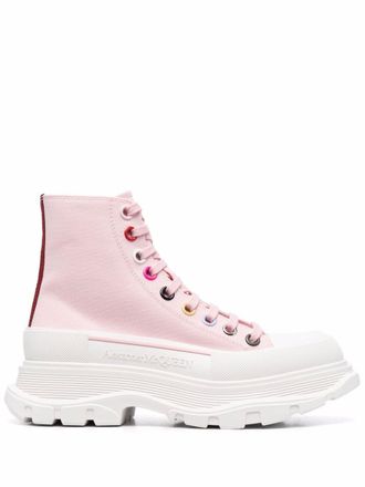Alexander McQueen baskets montantes Tread Slick - Rose