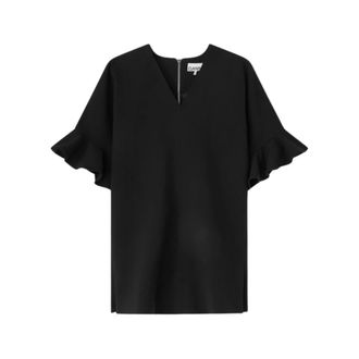 Ganni Femme, Robes, Noir, Taille: 40 FR Bonded Crepe Boxy Mini Dress