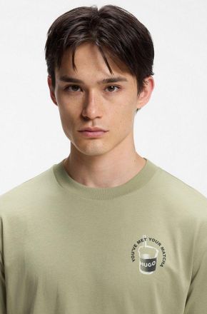 HUGO BOSS T-Shirt Nurobos Rundhalsausschnitt, Regular Fit, R&uuml;ckendruck