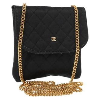 Chanel Sac bandouli&egrave;re en satin Pre-owned - Femme - Pre-owned - Noir - Taille: ONE Size
