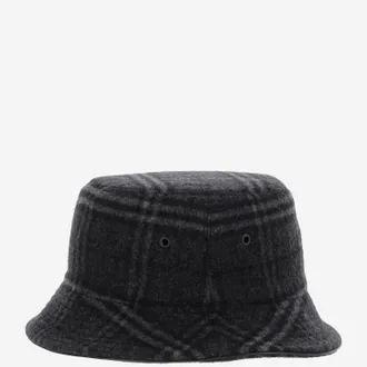 Burberry Mens Fisherman Hat Grey Wool-Cashmere