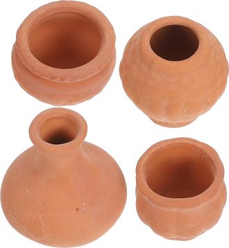 Angoily 4 St&uuml;ck Kleiner Terrakottat&ouml;pfe aus Robustem Rotem Ton Kleine Blument&ouml;pfe f&uuml;r Sukkulenten Kleiner Garten und Selbstgemacht Bastelprojekte Vielseitiges