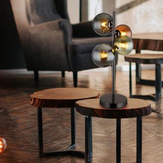 Globo Lighting Globo Lighting - Lampe de table Lampe dappoint Lampe de chambre à coucher Verre Lampe de table Salon, métal gris, led 4x 3,5W 290Lm blanc chaud, h