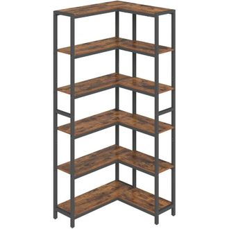 Vasagle &Eacute;tag&egrave;re de Rangement &agrave; 6 Niveaux, Biblioth&egrave;que Moderne dangle pour Bureau, Salon ou Chambre, Marron et Noir
