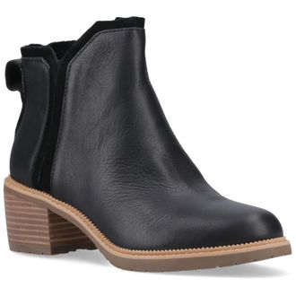 Toms Hailey Damen Stiefeletten aus schwarzem Leder mit Absatz