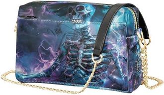 Mnsruu Sacs à bandoulière pour femme, sac à main en cuir motif tête de mort B dHalloween