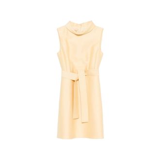 Curiel High-neck Belted Dress