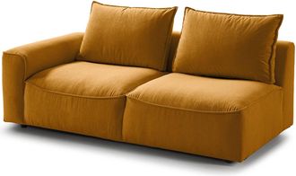 Studio Copenhagen home24 2,5-Sitzer Modulsofa Gelb/Ocker Webstoff Saia 189 x 80 x 99cm Armlehne davorstehend links Modern