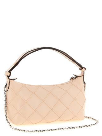 Tory Burch Womens Fleming Shoulder Bag Beige Cow Leather