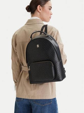 Tommy Hilfiger Rucksack Th Daily Backpack Mono AW0AW18852 Schwarz