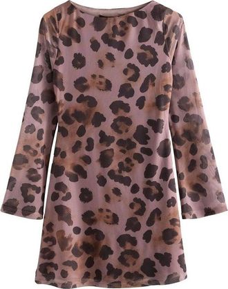 Next Minikleid Langärmeliges Mesh-Minikleid (1-tlg)