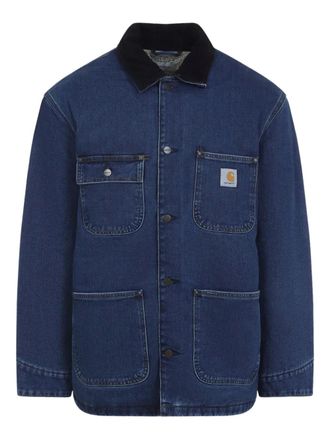Carhartt Work in Progress veste en jean OG Chore à col en velours côtelé - Bleu